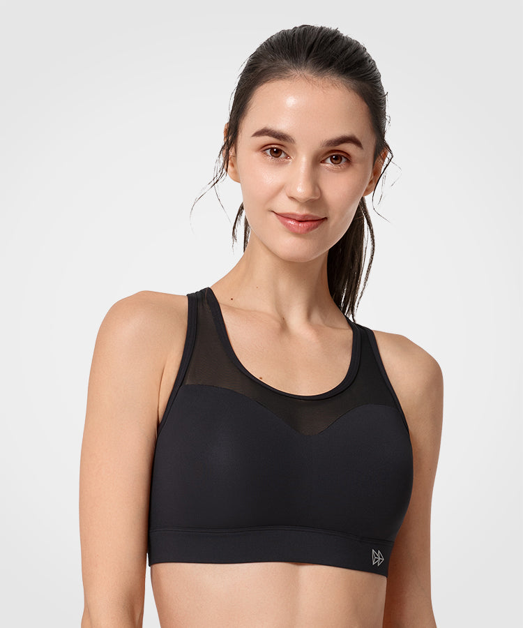 Power Adjustable Racerback Padded Gym Bra | Women's High Support Sport ...